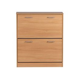 KADIMA DESIGN Schuhkipper KIEL matt 2 F&auml;cher 75 x 87 x 24 cm in Buche | Gr.: onesize