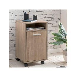 KADIMA DESIGN Rollcontainer 33x60x38cm Schubladenschrank B&uuml;ro, in Sonoma | Gr.: onesize