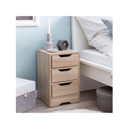 KADIMA DESIGN Nachtkonsole WL5.705 31x49x31 cm mit 3 Schubladen, Braune in Sonoma | Gr.: onesize