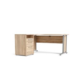 ebuy24 Schreibtisch Prisme Eiche Dekor 159 x 151 cm | Gr.: onesize