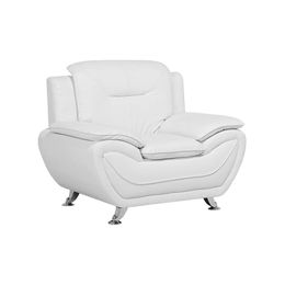 Beliani Sessel LEIRA in Wei&szlig;/Silber - (W) 108 x (H) 88 x (L) 84 cm | Gr.: onesize