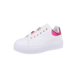 Ital-Design Freizeitschuh in Wei&szlig; und Pink | Gr.: 36