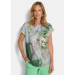 GOLDNER Druckshirt mit Folienprint in gr&uuml;n / gemustert | Gr.: 46
