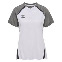 Hummel Druckknopf Polo Hmllead Damen in WHITE/STEEL GRAY | Gr.: L