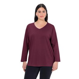 Ulla Popken Shirt in dunkle beere | Gr.: 46-48