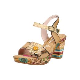 Laura Vita Sandalen in Beige/Gr&uuml;n | Gr.: 39