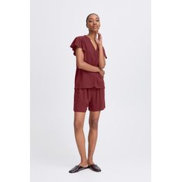 b. young Kurzarm-Bluse BYFILINEN Regular fit in Tawny Port | Gr.: 36