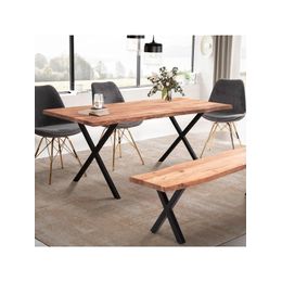 KADIMA DESIGN Esszimmertisch 120x60x76 cm Massivholz / Metall Esstisch | Gr.: 160 x 80 x 76 cm
