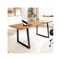 KADIMA DESIGN Schreibtisch 120x60x76 cm Massivholz / Metall Computertisch | Gr.: 180 x 90 x 76 cm