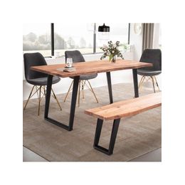KADIMA DESIGN Esszimmertisch 120x60x76 cm Massivholz / Metall Esstisch | Gr.: 120 x 60 x 76 cm