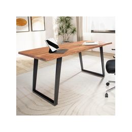 KADIMA DESIGN Schreibtisch 120x60x76 cm Massivholz / Metall Computertisch | Gr.: 180 x 90 x 76 cm