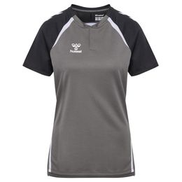 Hummel Druckknopf Polo Hmllead Damen in STEEL GRAY/ASPHALT | Gr.: XXL