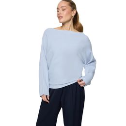 Strickpullover Zero "Damen mit U-Bootausschnitt", Damen, Gr. 34, soft chambray, Strick, Obermaterial: 50% Viskose, 30% Polyester, 20% Polyamid, Strukturmuster, figurumspielend normal, U-Boot-Ausschnitt, weit, Pullover Strickpullover, Plain/ohne Details