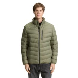 Steppjacke Tom Tailor Denim, Herren, Gr. L, tree moss gr&uuml;n, Web, Obermaterial: 100% Polyester. Futter: 100% Polyester, unifarben, normal h&uuml;ftbedeckend, Rundhals, elastischer Bund, Jacken Steppjacke, mit Stehkragen