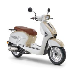 Motorroller PRIKE "Classic Roller VL50, (45km/h), 50 ccm", beige, Motorroller, ohne Topcase, 45 km/h, Kraftstoffeinspritzung (EFI), Lenkerschloss, Staufach, Scooter, LED, B:70cm H:110cm L:185,5cm
