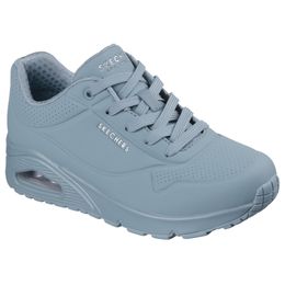 Sneaker Skechers "Street Uno - Stand on Air", Damen, Gr. 35, blaugrau, Lederimitat, unifarben, Schuhe Sneaker, Freizeitschuh, Halbschuh, Schn&uuml;rschuh mit Memory Foam, Topseller