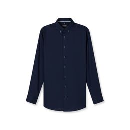 Businesshemd OLYMP "OLYMP Luxor, modern fit, Button-down", Herren, Gr. 38, Normaler Arm, marine, Hemden