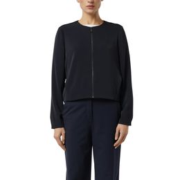 Boleroblazer comma, Damen, Gr. 44, navy, Web, Obermaterial: 97% Polyester, 3% Elasthan. Futter: 100% Polyester, unifarben, bequem h&uuml;ftlang, Rundhals, Blazer, kurz, mit Rei&szlig;verschluss