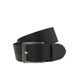Jack & Jones Lederg&uuml;rtel JACK & JONES "JACBRAGA LEATHER BELT SN", Damen, Gr. 80, schwarz, Leder, unifarben, G&uuml;rtel Lederg&uuml;rtel, mit silberner Schlie&szlig;e