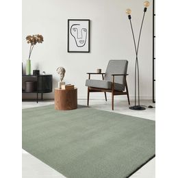 Teppich the carpet "Relax", gr&uuml;n, B:80cm H:16mm L:300cm, Polyester, Teppiche, Teppich, waschbarer Wohnzimmer Teppich modern rutschfest, Kundenliebling