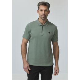 Poloshirt Street One MEN, Herren, Gr. M (40), dusty mint, Web, 86% Baumwolle, 14% Modal, unifarben, normal normal, hoch geschlossener Ausschnitt, abgesteppt, Shirts, im soften Baumwoll-Mix