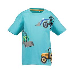 T-Shirt Blue Seven, Jungen, Gr. 104, lagune, Single Jersey, Obermaterial: 100% Baumwolle, bedruckt, unifarben, Basic normal, Rundhals, Shirts T-Shirt, modischer Stil, aus reiner Baumwolle, Single Jersey, pflegeleicht