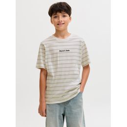 Jack & Jones T-Shirt JACK & JONES JUNIOR "JORNORREBRO STRIPE TEE SS CN JNR", Jungen, Gr. 164, seagrass, Shirts T-Shirt