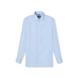 Businesshemd OLYMP "OLYMP Luxor, modern fit, Global Kent", Herren, Gr. 37, Normaler Arm, bleu, 100% Baumwolle, Hemden