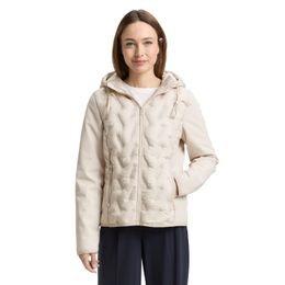 Steppjacke Tom Tailor, Damen, Gr. L, sand stone beige, Jacken Steppjacke, mit Kapuze