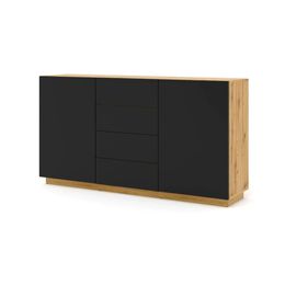 H&ouml;ffner Sideboard schwarz Ma&szlig;e (cm): B: 164 H: 89 &raquo; H&ouml;ffner
