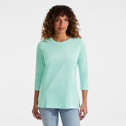 LANDS' END Supima-Shirt mit 3/4-&Auml;rmeln, Damen,  Blau, Baumwolle, by Lands' End