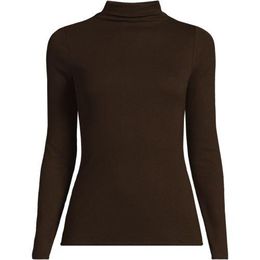 LANDS' END Softes Stehbund-Shirt, Damen,  Braun, Elasthan/Viskose/Viskose-Mischung, by Lands' End