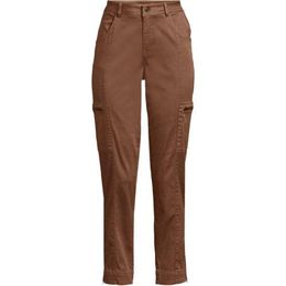LANDS' END 7/8-Cargohose aus Lyocell-Mischung Mid Waist, Damen,  Braun, Baumwolle/Lyocell (Viskose)/Baumwoll-Mischung, by Lands' End