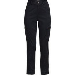 LANDS' END 7/8-Cargohose aus Lyocell-Mischung Mid Waist, Damen,  Schwarz, Baumwolle/Baumwoll-Mischung, by Lands' End