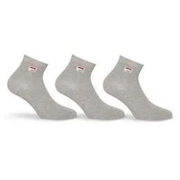 Kurzsocken Fila "UNISEX QUARTER PLAIN SOCKS", Herren, Gr. 35-38, grau, Baumwollmischung, meliert, unifarben, normal, Socken, mit eingestrickem Logo