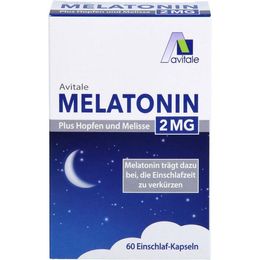 Avitale Melatonin 2 mg plus Hopfen und Melisse Kapseln 60 St