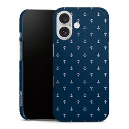 DeinDesign iPhone 16 Handy Premium Case Smartphone Handyh&uuml;lle Schutzh&uuml;lle gl&auml;nzend Sail Anchor Muster Premium Case