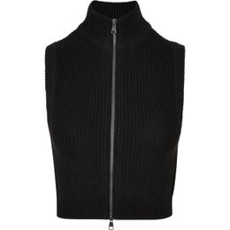 Steppweste Urban Classics "Urban Classics Damen Ladies Short Knit Vest", Damen, Gr. 4XL, schwarz, 50% Polyacryl, 50% Baumwolle, Westen Steppweste
