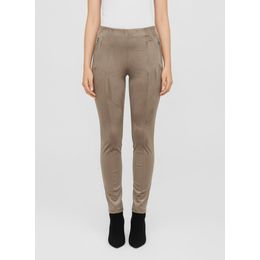 Leggings Only "ONLANGALI LIFE ZIP FAUX S LEGGING CC PNT", Damen, Gr. XS (34), L&auml;nge 32, braun (walnut), Obermaterial: 90% Polyester, 10% Elasthan, unifarben, skinny fit, Hosen Leggings