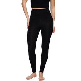 Leggings Triumph "Beauty Layers Leggings 04", Damen, Gr. L, N-Gr, schwarz, Single Jersey, Obermaterial: 48% Wolle, 48% Modal, 4% Elasthan, eng lang, Hosen Leggings, thermoregulierend