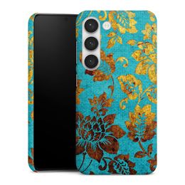 DeinDesign Galaxy S23 Handy Premium Case Smartphone Handyh&uuml;lle Schutzh&uuml;lle matt Flowers Vintage Ornament Premium Case