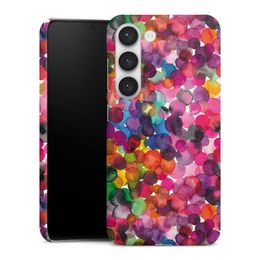 DeinDesign Galaxy S23 Handy Premium Case Smartphone Handyh&uuml;lle Schutzh&uuml;lle matt Water Colour Colourful Points Premium Case