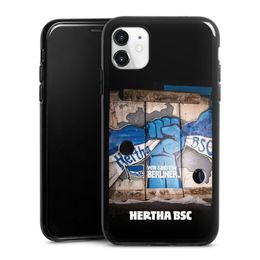 DeinDesign iPhone 11 Handy Silikon H&uuml;lle Case schwarz Handyh&uuml;lle Hertha Bsc Wall Official Licensed Product