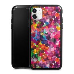 DeinDesign iPhone 11 Handy Silikon H&uuml;lle Case schwarz Handyh&uuml;lle Water Colour Colourful Points