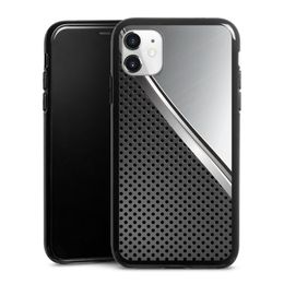 DeinDesign iPhone 11 Handy Silikon H&uuml;lle Case schwarz Handyh&uuml;lle Carbon Steel Metall