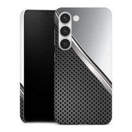 DeinDesign Galaxy S23 Handy Premium Case Smartphone Handyh&uuml;lle Schutzh&uuml;lle matt Steel Metall Carbon Premium Case