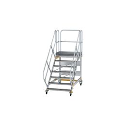 MUNK Aluminium-Plattformtreppe fahrbar 45&deg; 7 Stufen (600807)