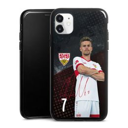 DeinDesign iPhone 11 Handy Silikon H&uuml;lle Case schwarz Handyh&uuml;lle Official Licensed Product Maximilian Mittelst&auml;dt Vfb Stuttgart