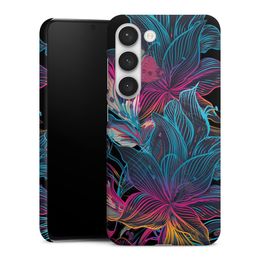 DeinDesign Galaxy S23 Handy Premium Case Smartphone Handyh&uuml;lle Schutzh&uuml;lle matt Colourful Flowers Neon Premium Case