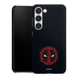 DeinDesign Galaxy S23 Handy Premium Case Smartphone Handyh&uuml;lle Schutzh&uuml;lle matt Logo Marvel Deadpool Premium Case